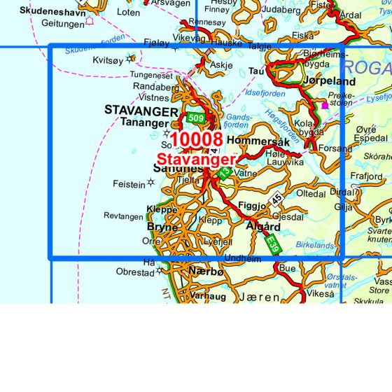 Stavanger - National map series in 1:50 000 - Water resistant | Norway's largest map store