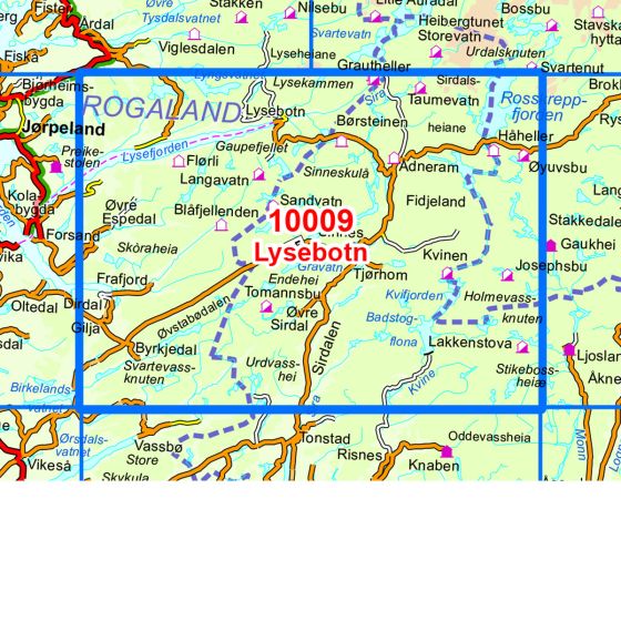Lysebotn - National map series in 1:50 000 - Water resistant | Norway's largest map store
