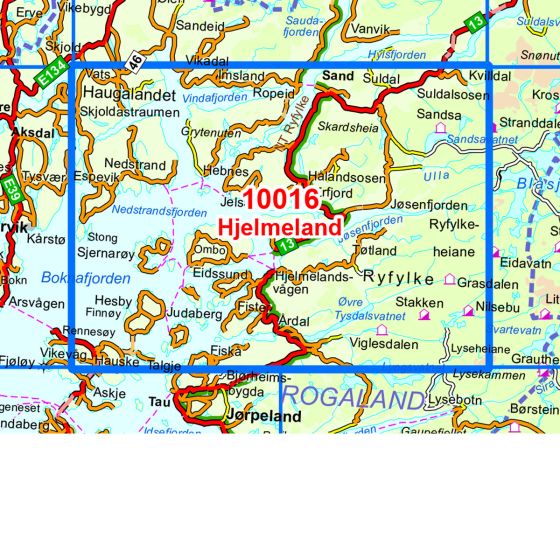 Hjelmeland - National map series in 1:50 000 - Water resistant | Norway's largest map store