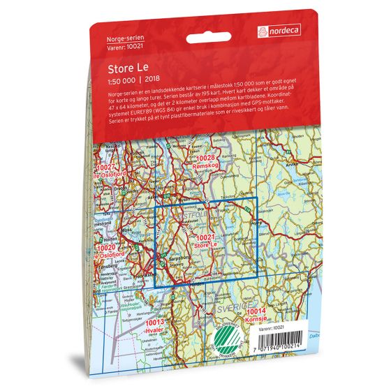 Store Le - National map series in 1:50 000 - Water resistant | Norway's largest map store
