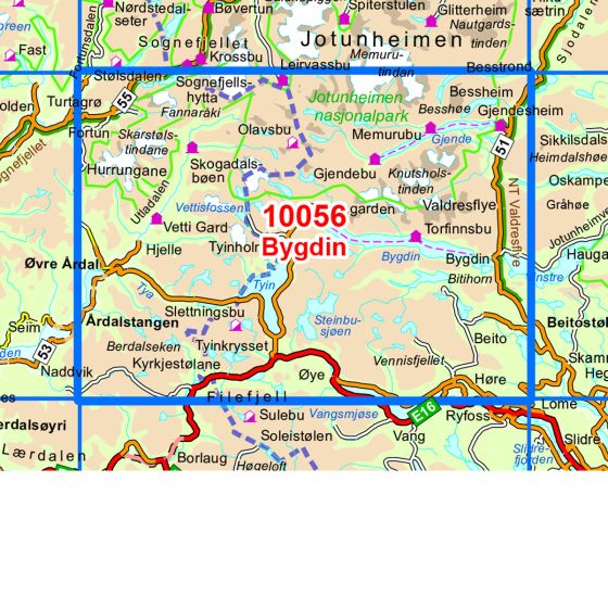 Besseggen - National map series in 1:50 000 - Water resistant | Norway's largest map store
