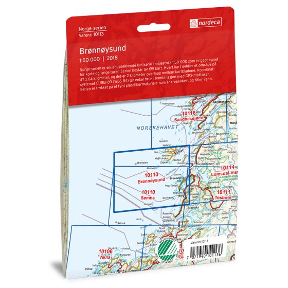 Brønnøysund - National map series in 1:50 000 - Water resistant | Norway's largest map store
