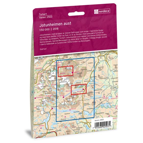 Jotunheimen Aust DNT hiking map 1:50 000 - Water resistant I Norway's ...